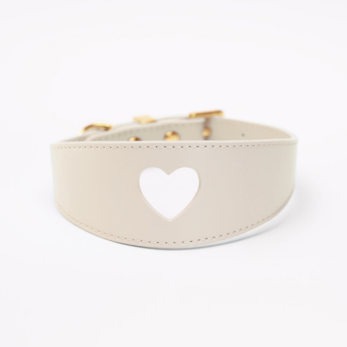 Designer Heart Dog Collar | Cream | PU Leather | Australia – LOVEHOUND