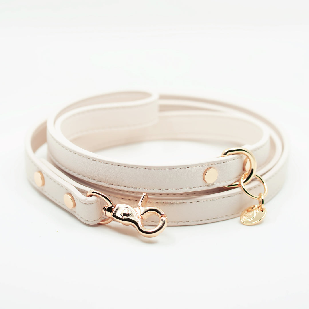 Dog Lead & Leash - Cream | PU Leather | Australia – LOVEHOUND